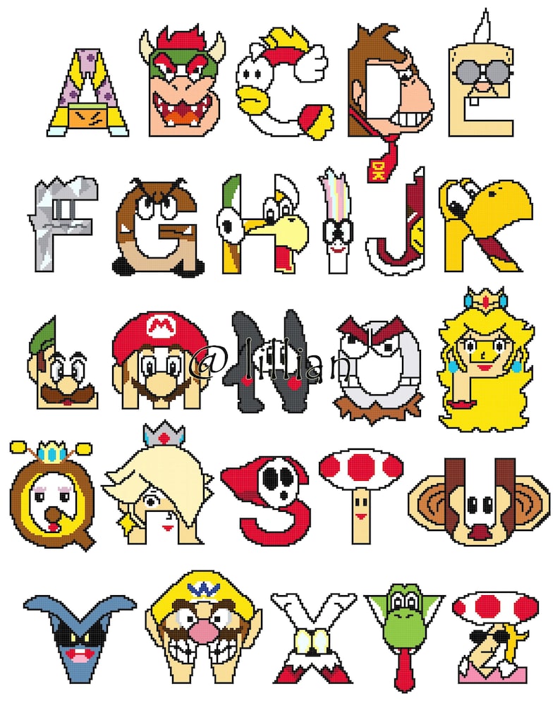 PDF CHARACTER Alpbahet Alphabets Alphabetical Super Mario ABC Sampler ...