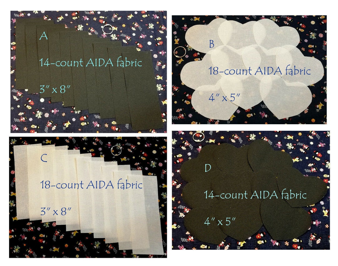 1 Set 40pcs Plain Black White AIDA Fabric Cross Stitch Bookmark ...