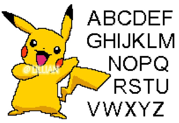PDF PIKACHU Alphabet Alphabets Alphabetical Abc Sampler Counted Cross ...