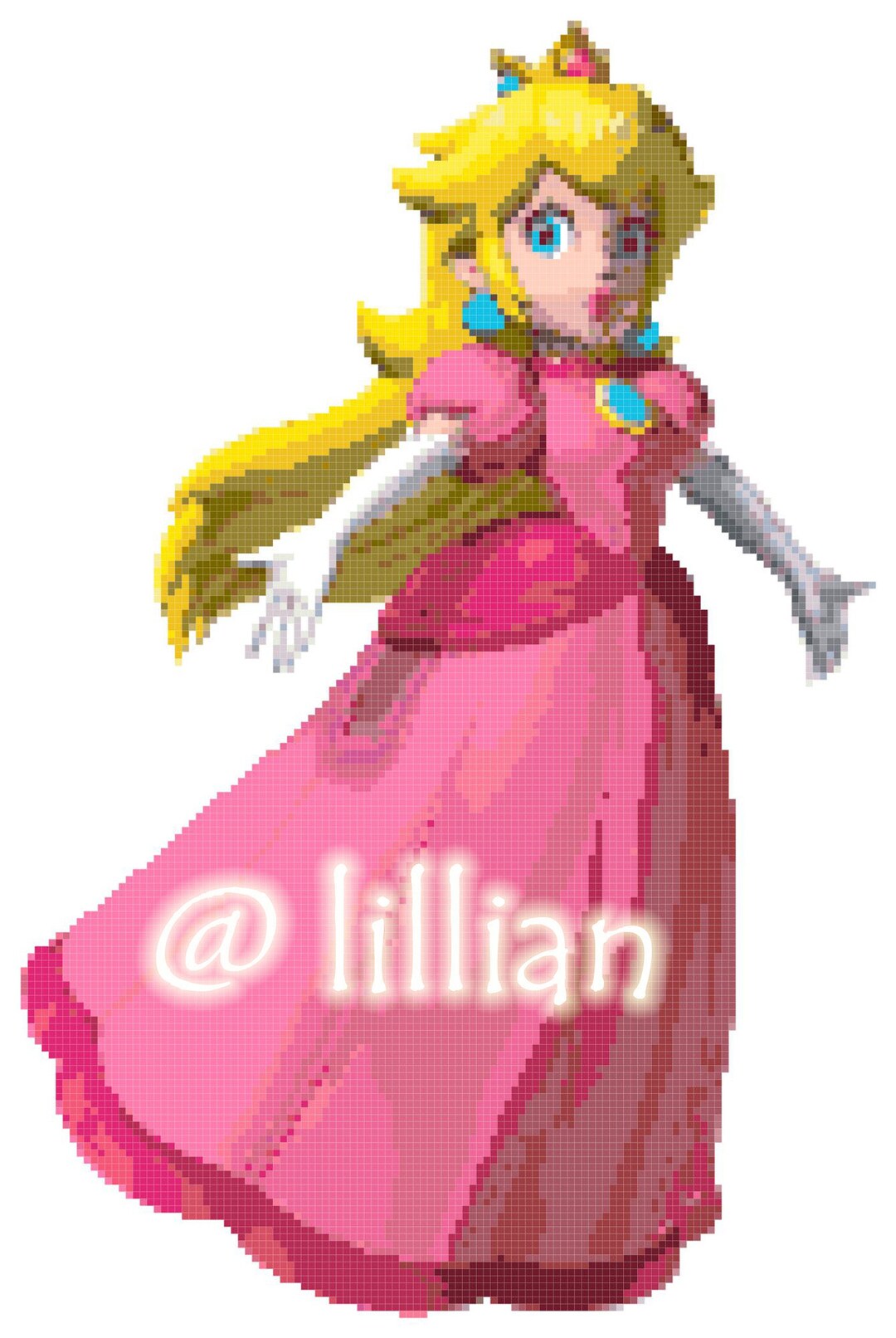 PDF Super MARIO ~ Princess PEACH Counted Cross Stitch Pattern Chart - Etsy