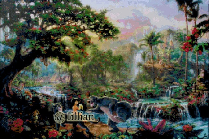 PDF JUNGLE Book and Friends in JUNGLE Counted Cross Stitch Pattern ...