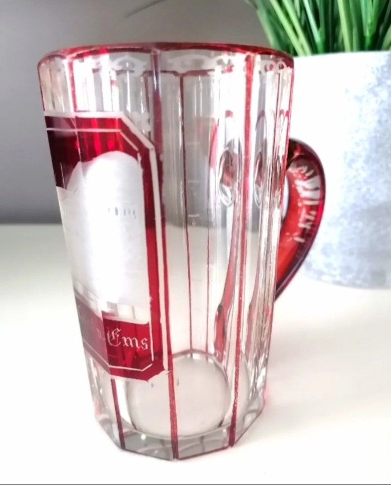 Rare Antique C19th 1800s German Ruby Bohemian Glass Beer Stein - Etsy