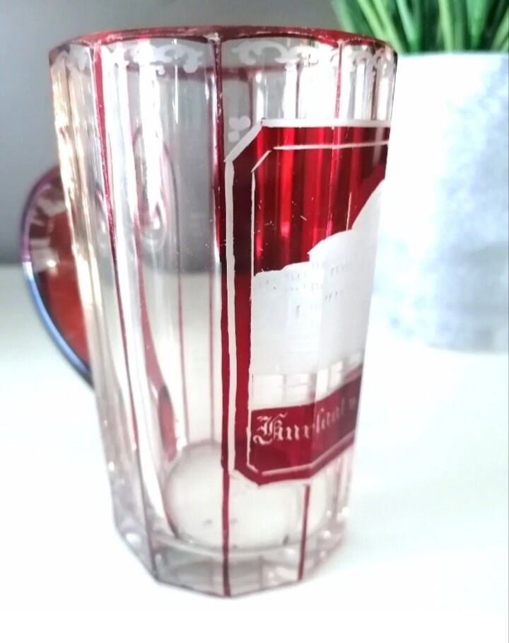 Rare Antique C19th 1800s German Ruby Bohemian Glass Beer Stein - Etsy