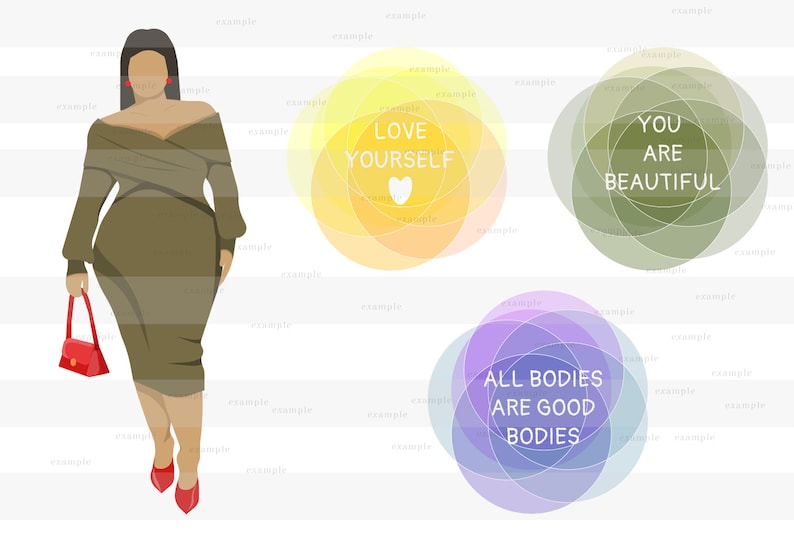 Body Positivity Clipart - Body Positive - Plus Size Women - Confident ...