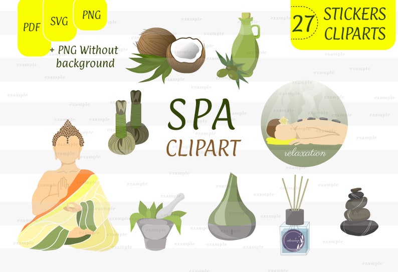 Spa Clipart, SVG, for Scrapbooking, Digital Clip Art, INSTANT Download, Spa Clip Art, Without ...