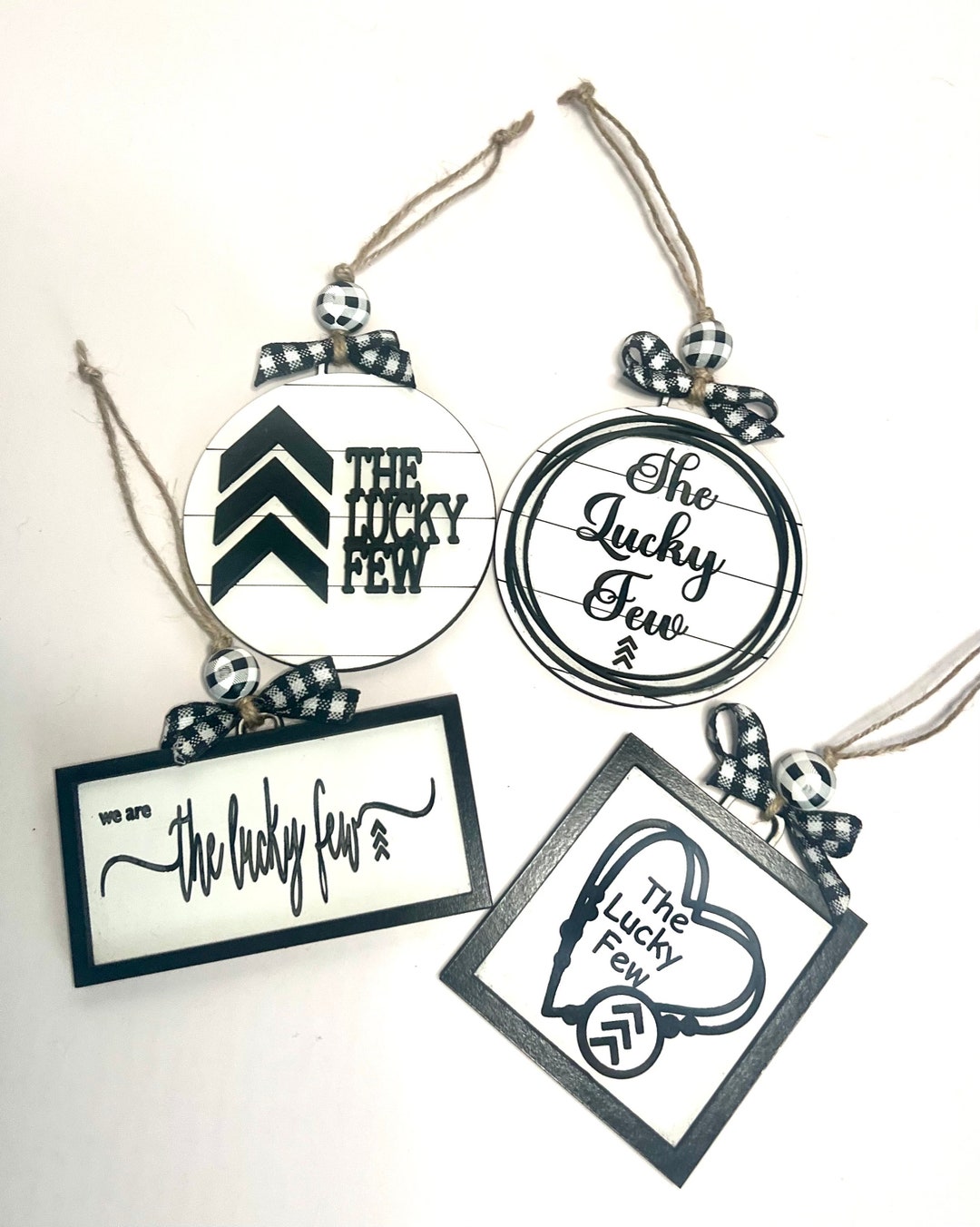 Set of Four Lucky Few Down Syndrome Lucky Few Farmhouse Style Ornament ...
