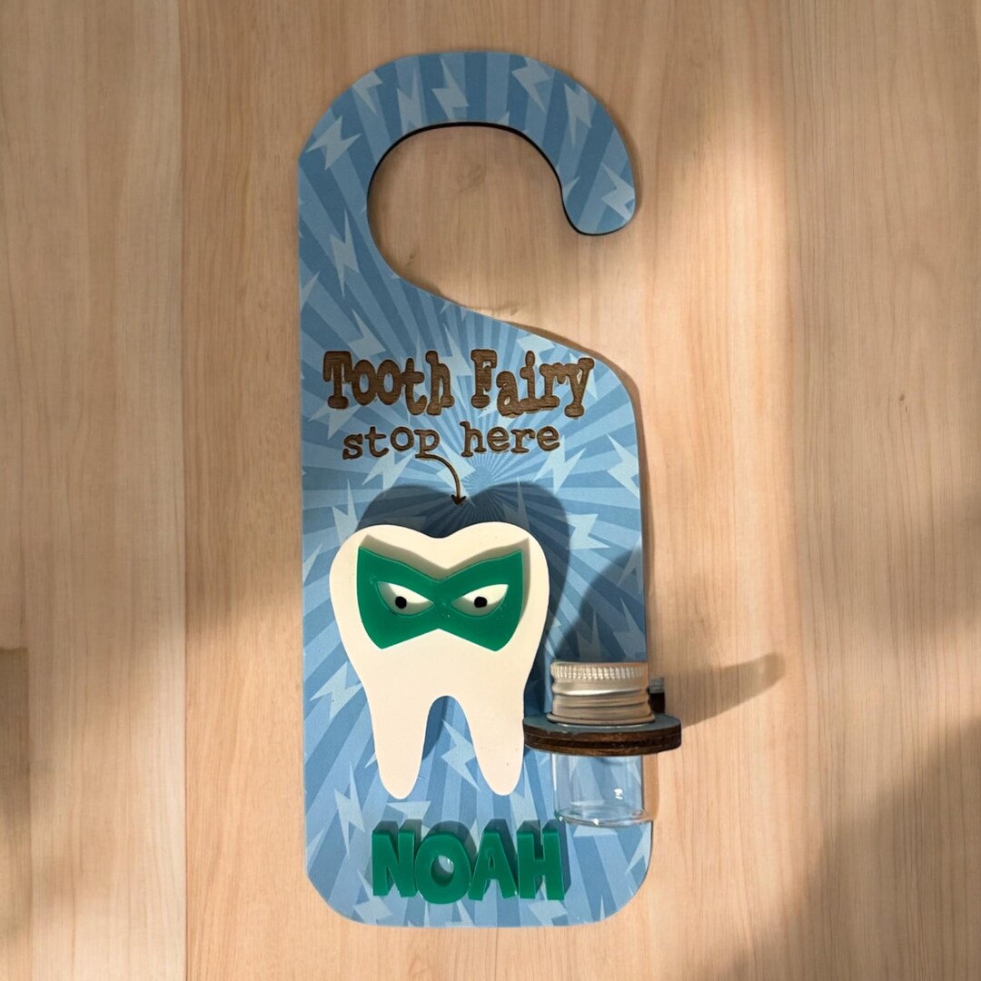 The Lucky Few Personalized Tooth Superhero Fairy Door Hanger Baby ...