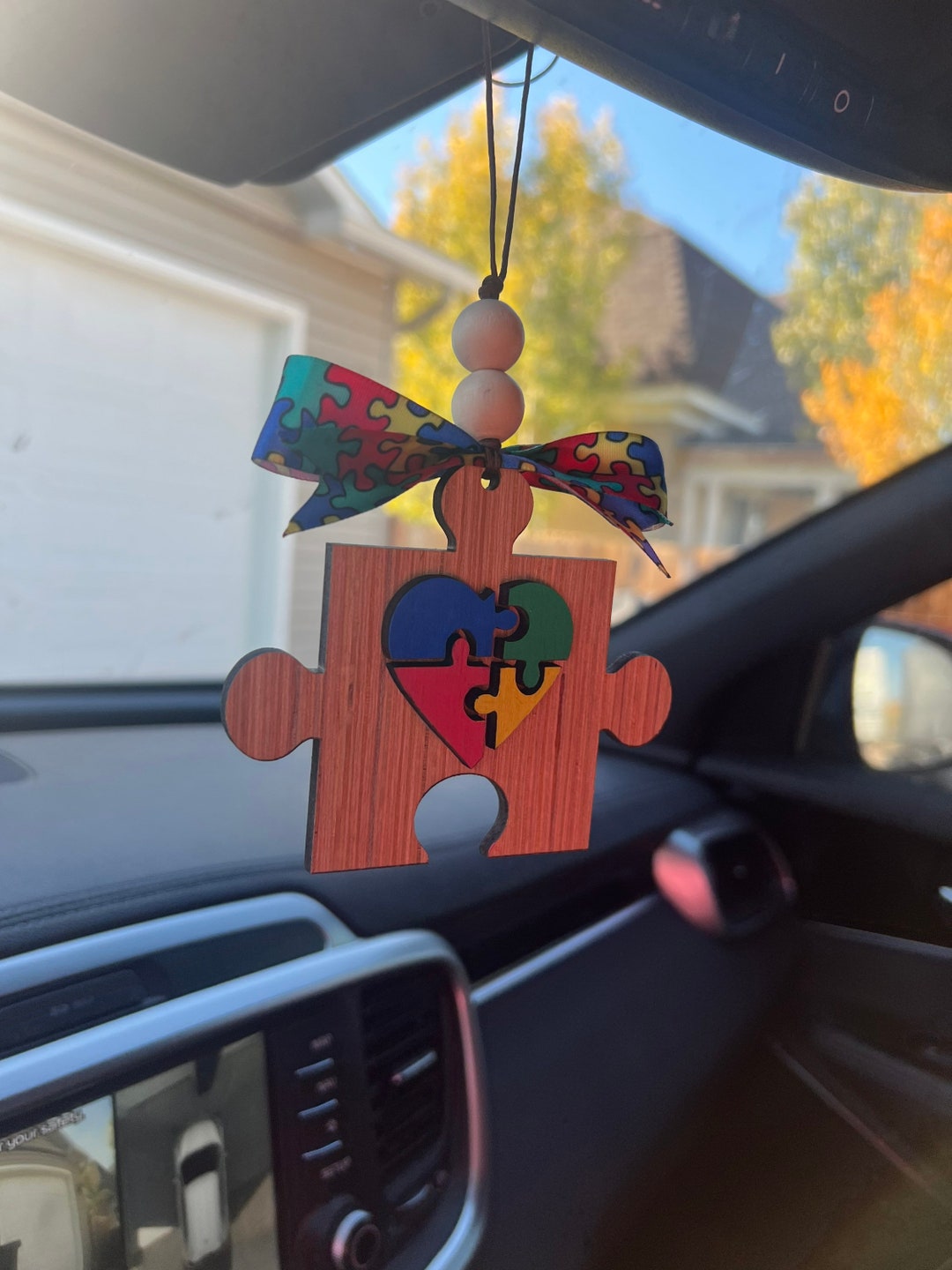 Autism Awareness Car Charm Car Mirror Puzzle Pieces - Etsy