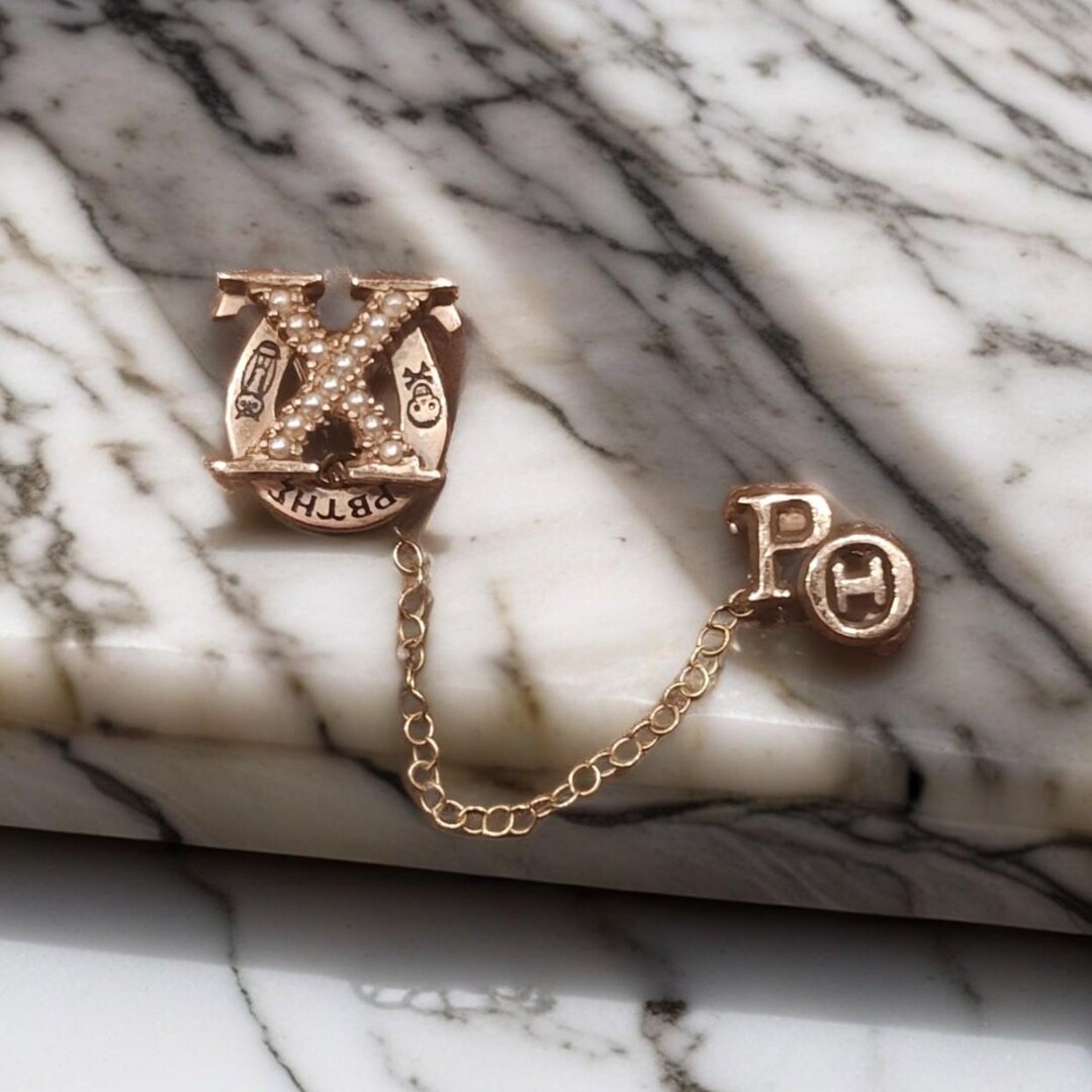 Vintage 1972 Chi Omega Sorority Pin: 10k Gold Pearl Owl Badge - Etsy