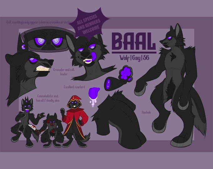 Complex Furry / Fursona Reference Sheet - Etsy