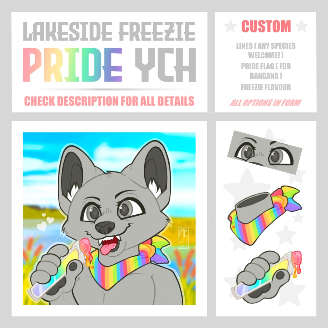 Lakeside Freezie Pride YCH [ Furry / Fursona / Character / OC ] - Etsy