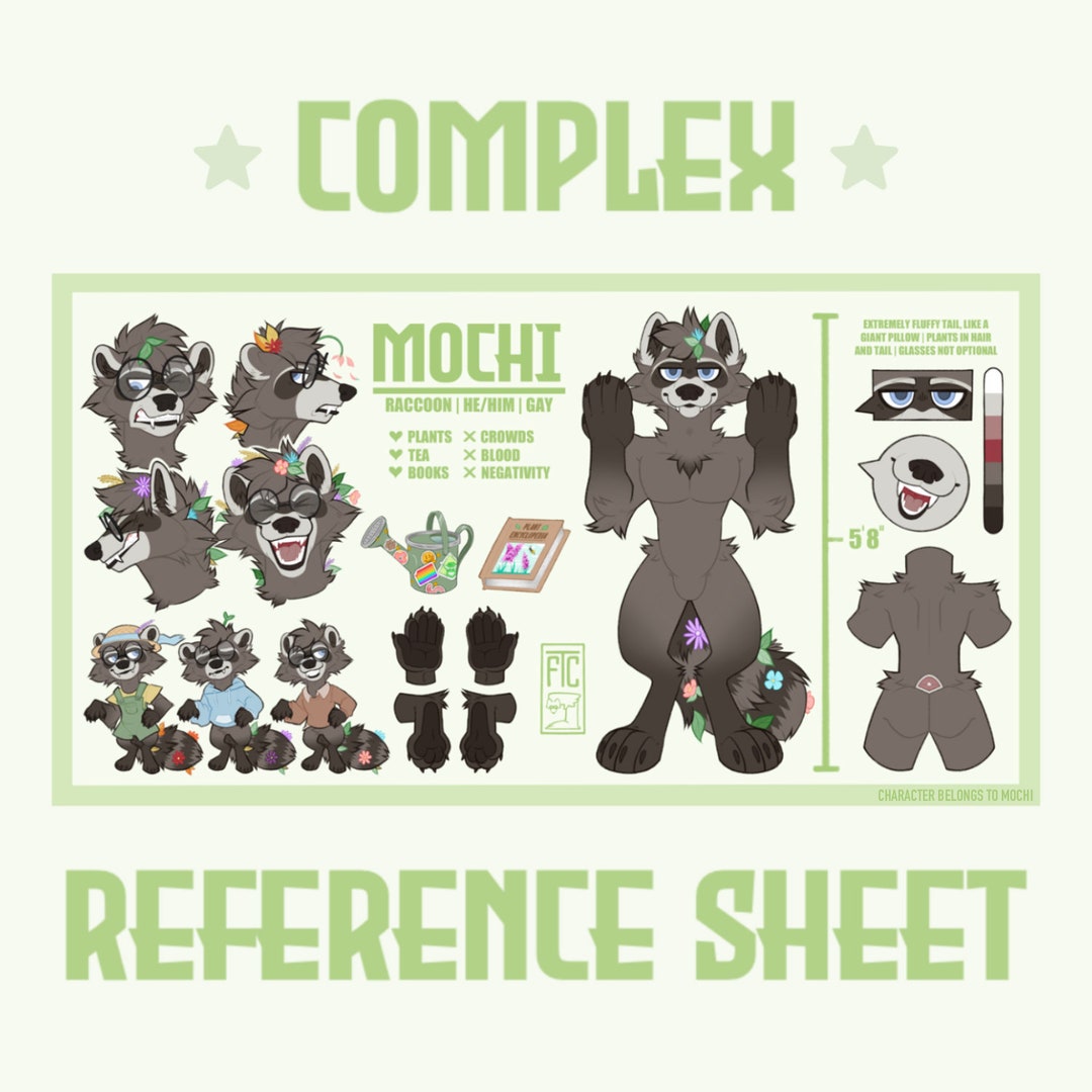 Complex Furry / Fursona Reference Sheet - Etsy