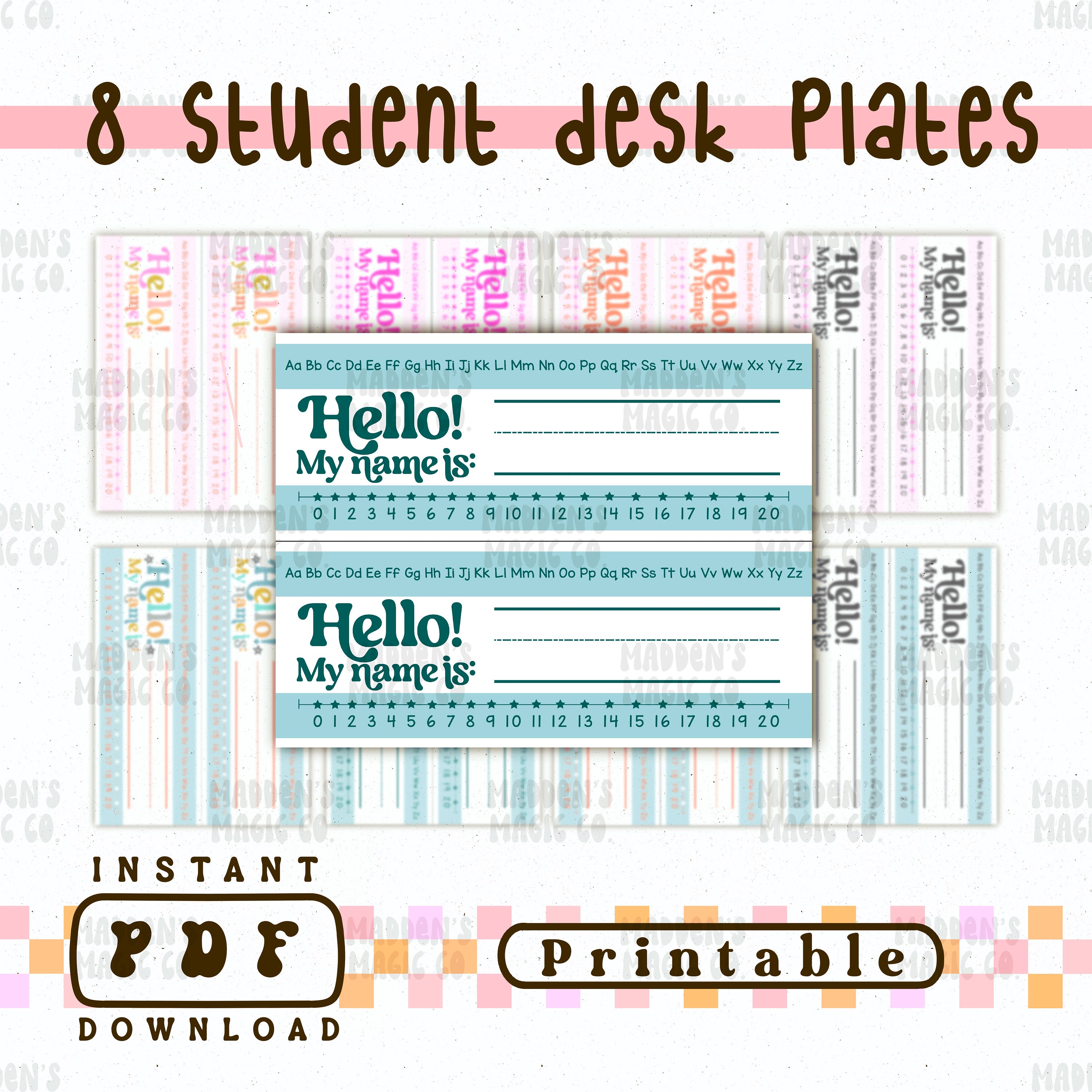 Student Desk Name Plate, Classroom Printable, Digital Download, Name ...