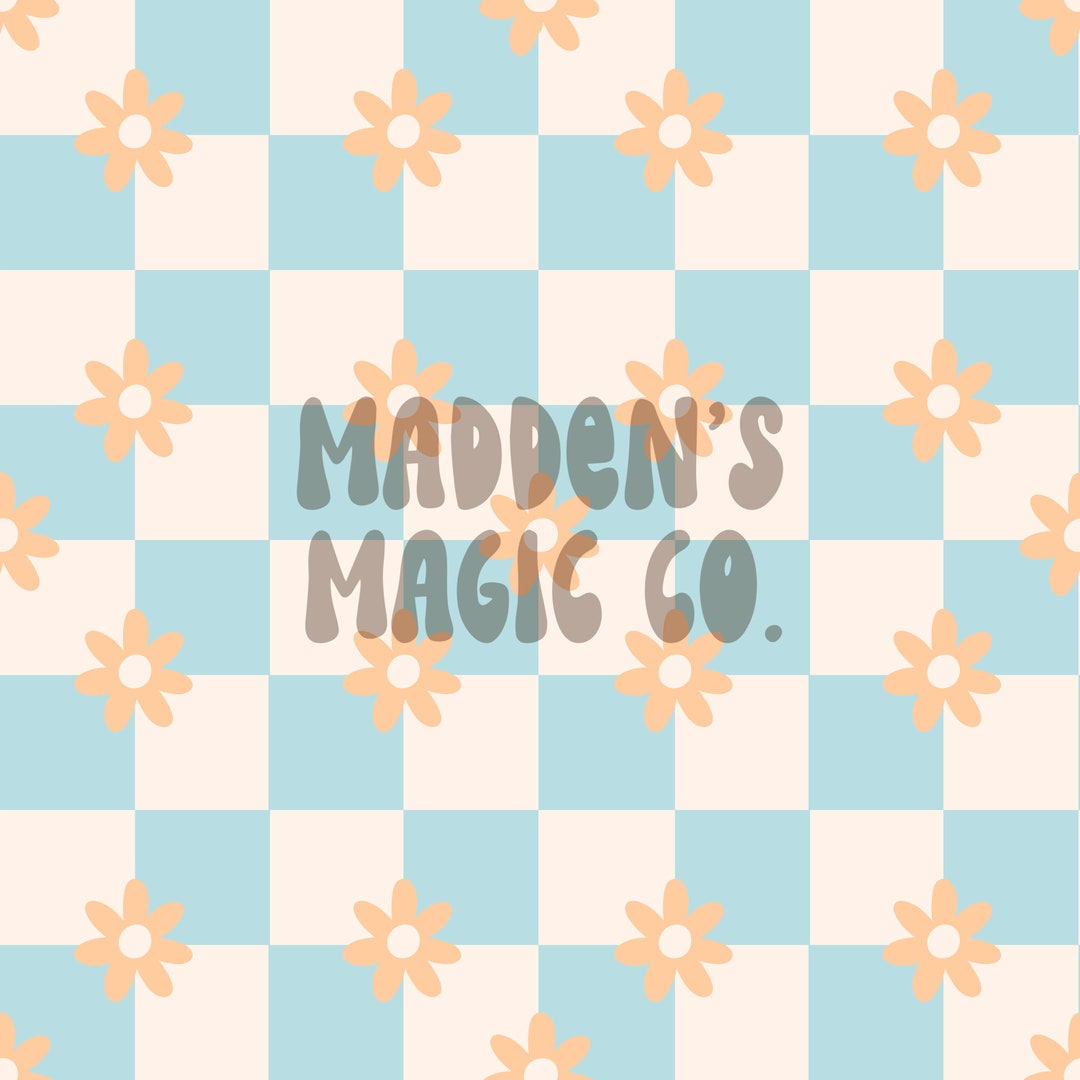 Seamless Daisy Checker Surface Pattern Design, Instant Digital Download ...