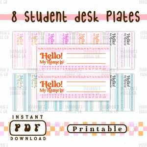 Student Desk Name Plate, Classroom Printable, Digital Download, Name ...