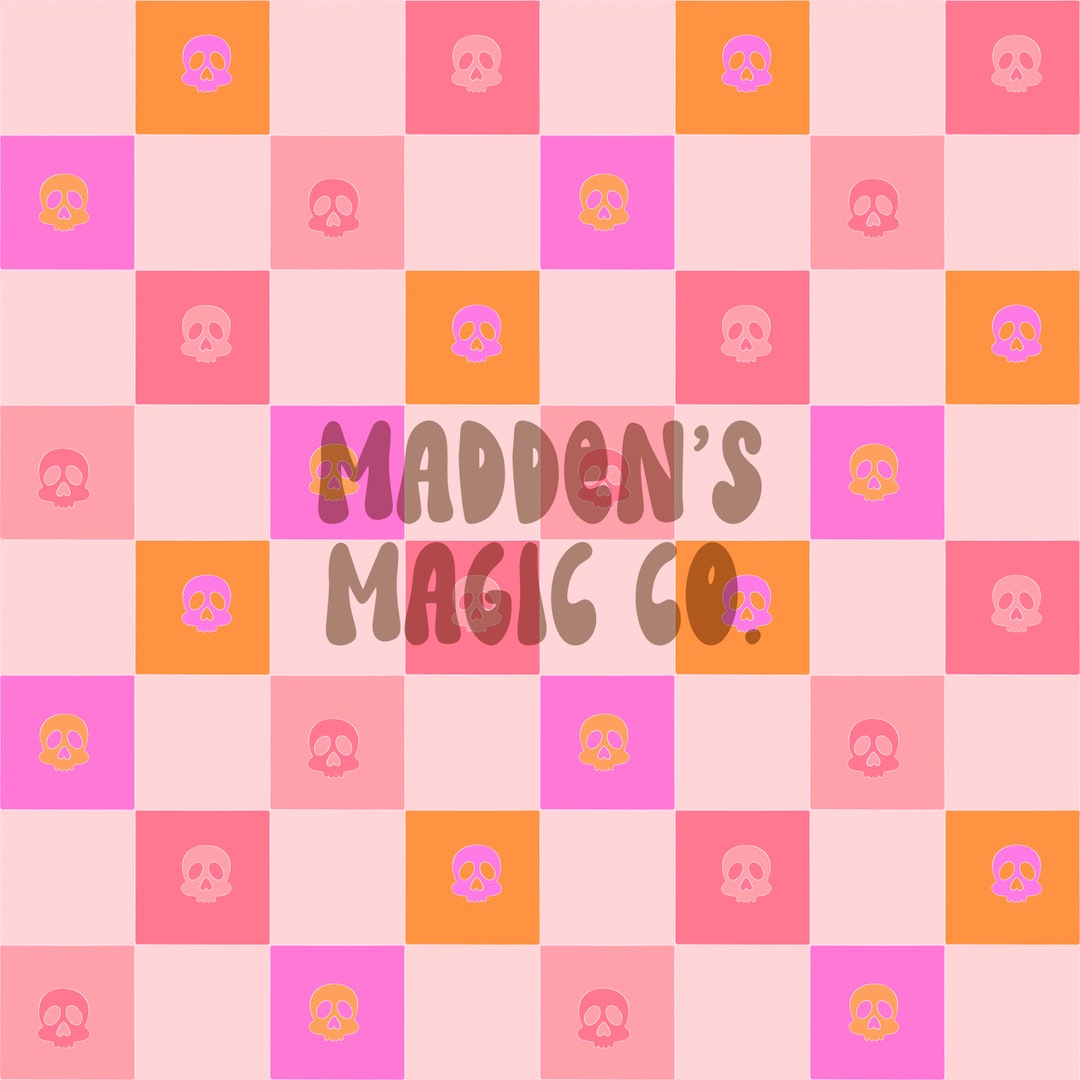 Spooky Seamless, Seamless Halloween Checker Pattern, Digital Download ...