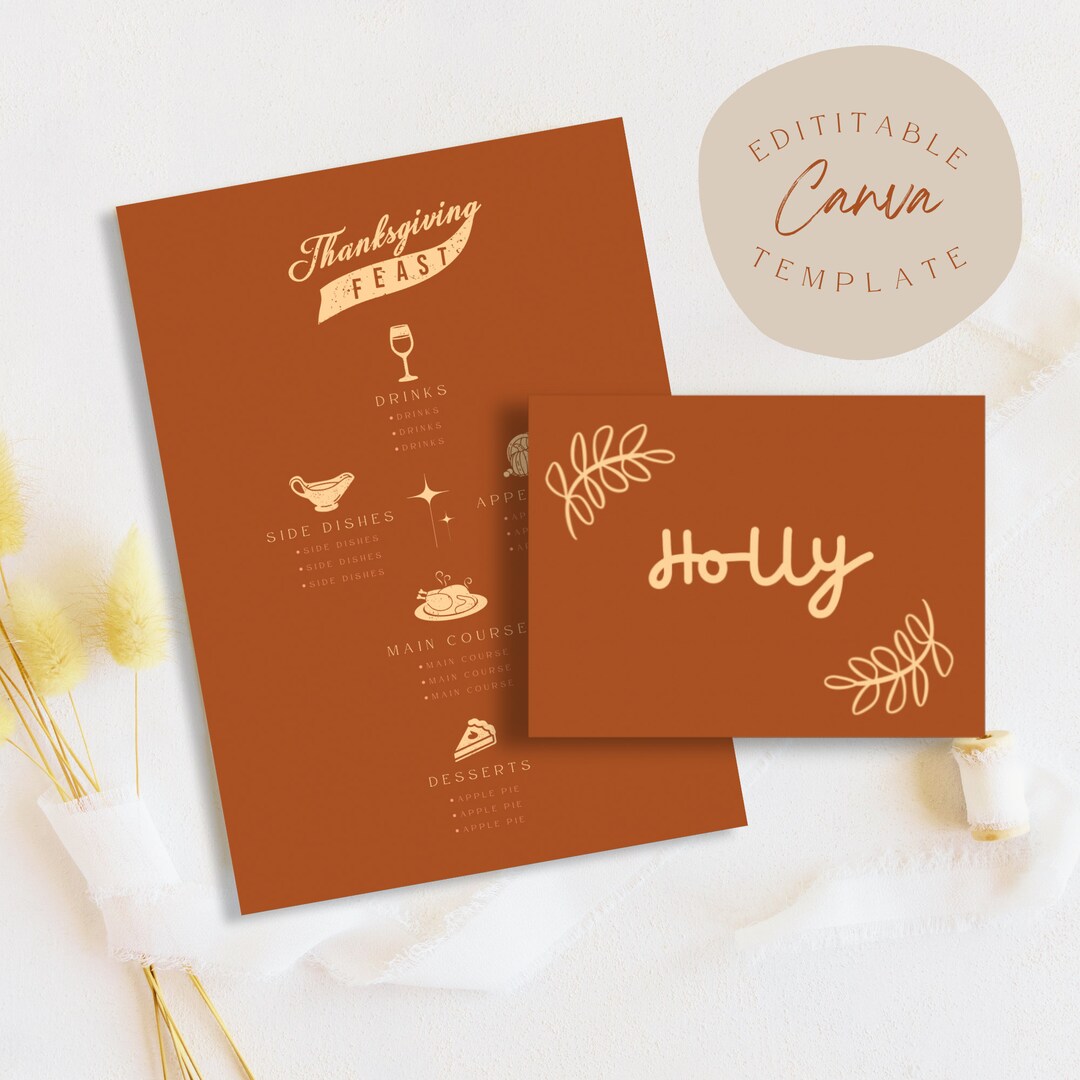 Printable Thanksgiving Menu Template - Printable Name Place Cards ...