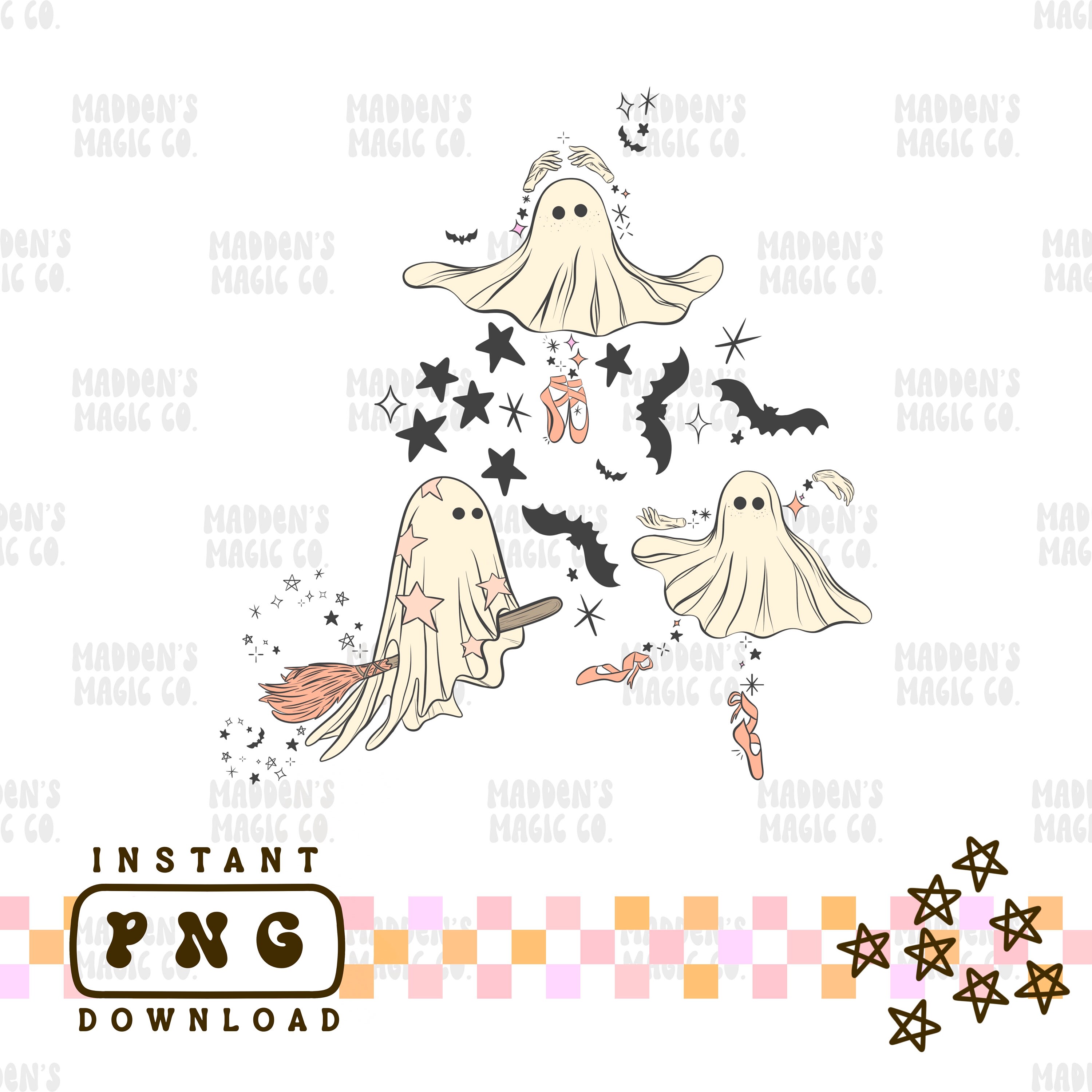 Floating Ghost Ballerina Png for Sublimation, Coquette Spooky Doodles ...