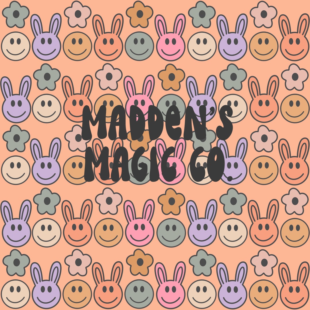 Happy Bunny, Smiley Face Easter Seamless Fabric/wallpaper Pattern ...