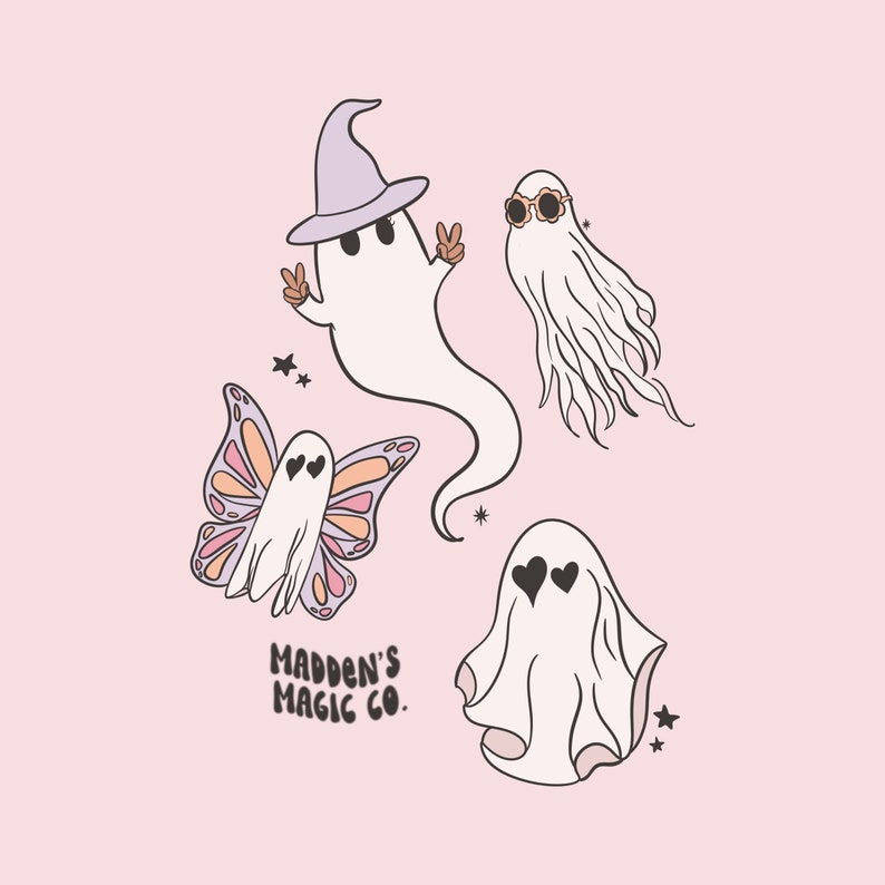 Cute Ghost Clipart Png, Boho Ghost, Pastel Goth Clipart, Retro ...