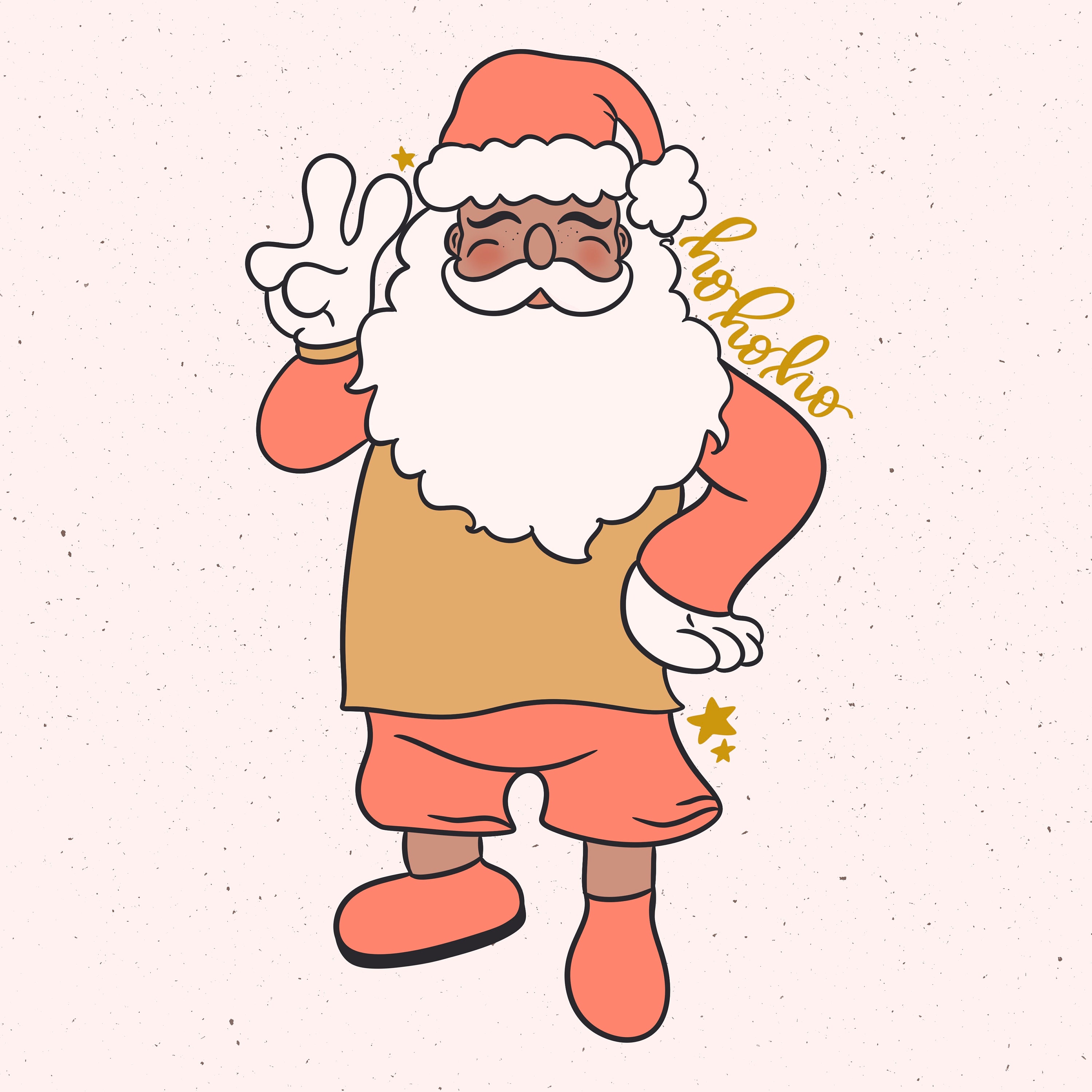 Retro Santa Peace Sign Png, Groovy Santa Png, Peace Sign Santa Png ...