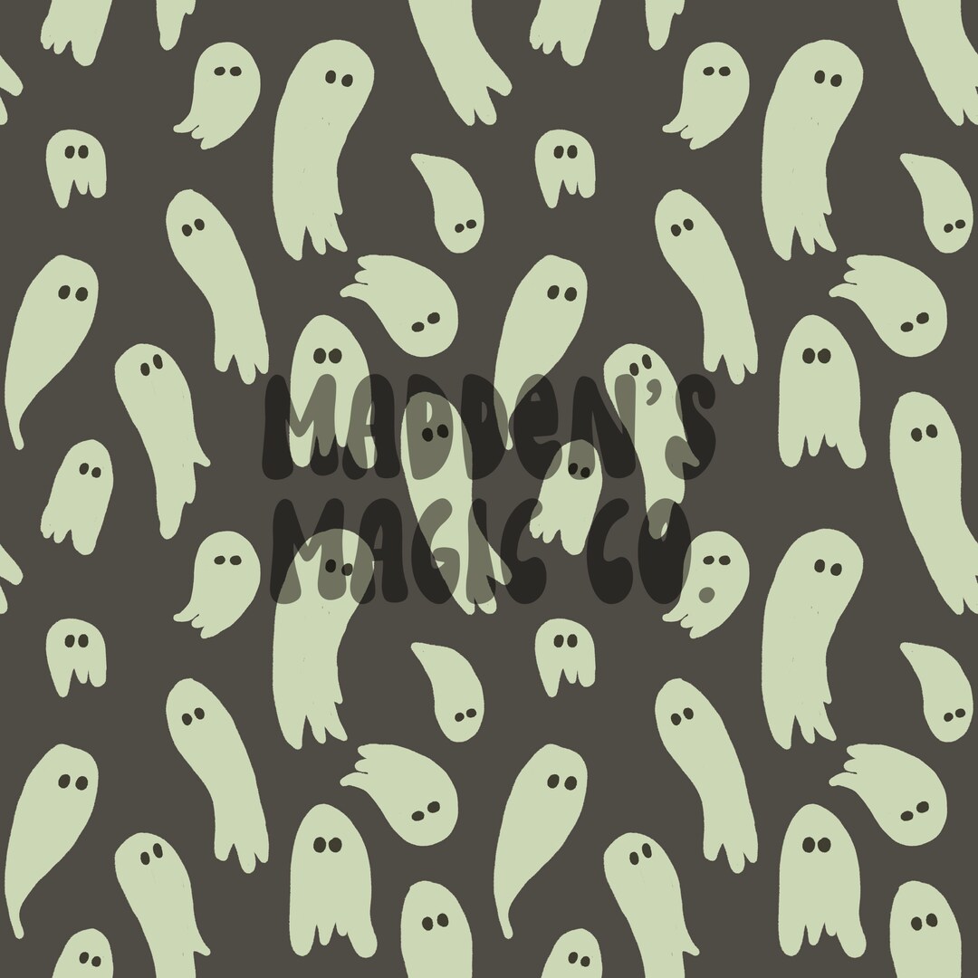 Boho Halloween Ghost Seamless Pattern Design for Fabric Printing ...