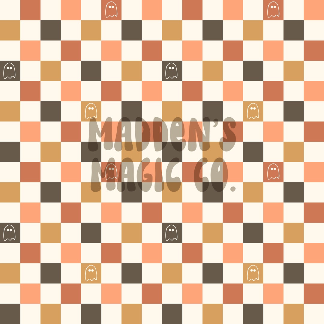 Seamless Halloween Checker, Instant Digital Download, Spooky Seamless ...