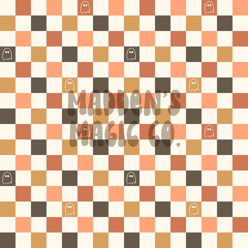Seamless Halloween Checker, Instant Digital Download, Spooky Seamless ...