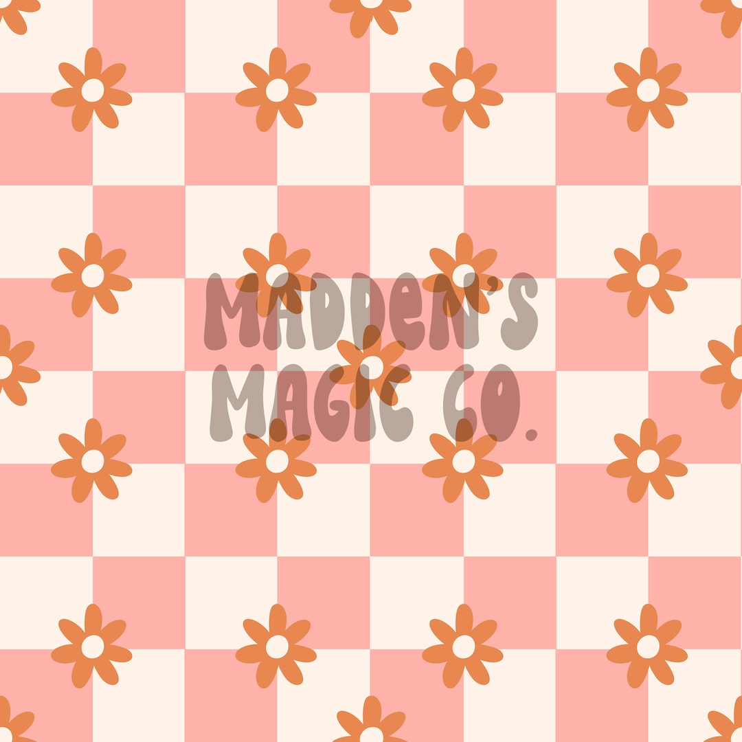 Seamless Daisy Checker Surface Pattern Design, Instant Digital Download ...