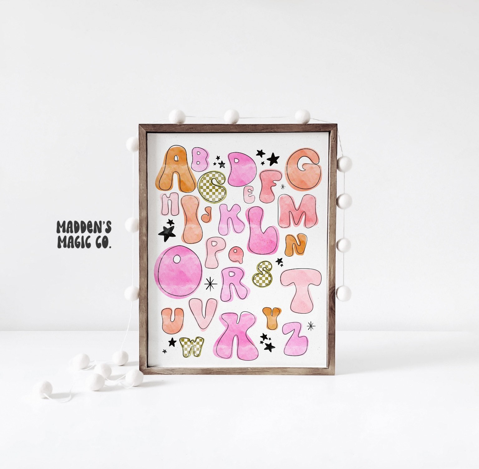 Retro Alphabet Letter Wall Art for Kids Room - Etsy