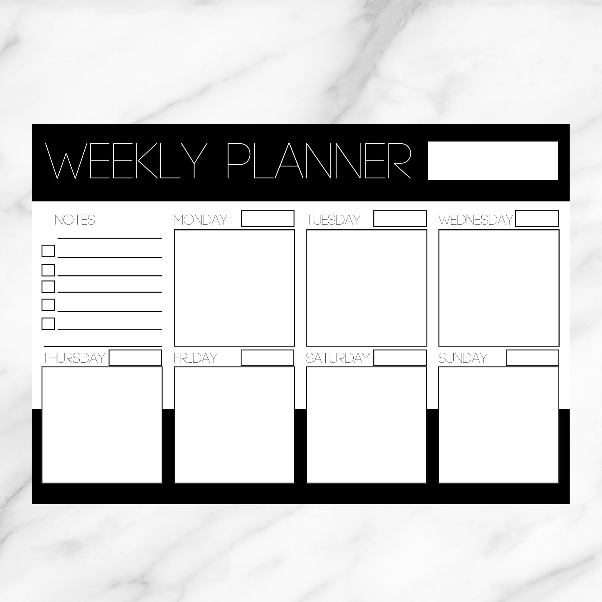 Minimalistic Weekly Planner Printable to Do List - Etsy