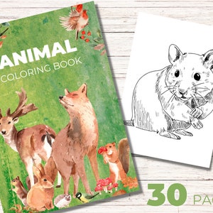 Animal Coloring Book, PDF Printable, 30 Pages, Forest and Savannah ...