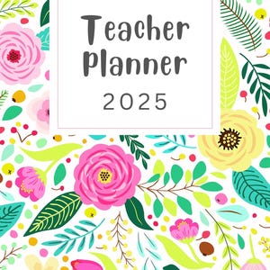 Printable Teacher Planner With Modern Floral Pattern - Etsy