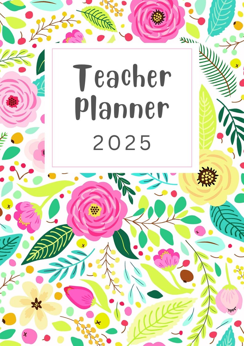 Printable Teacher Planner With Modern Floral Pattern - Etsy