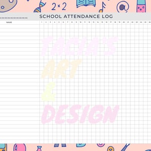 School Attendance Log Sheet Pastel Design - Etsy