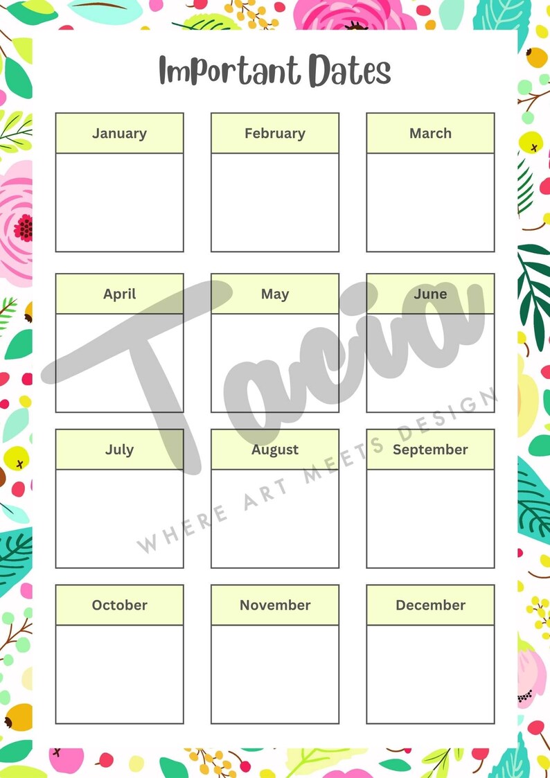 Printable Teacher Planner With Modern Floral Pattern - Etsy