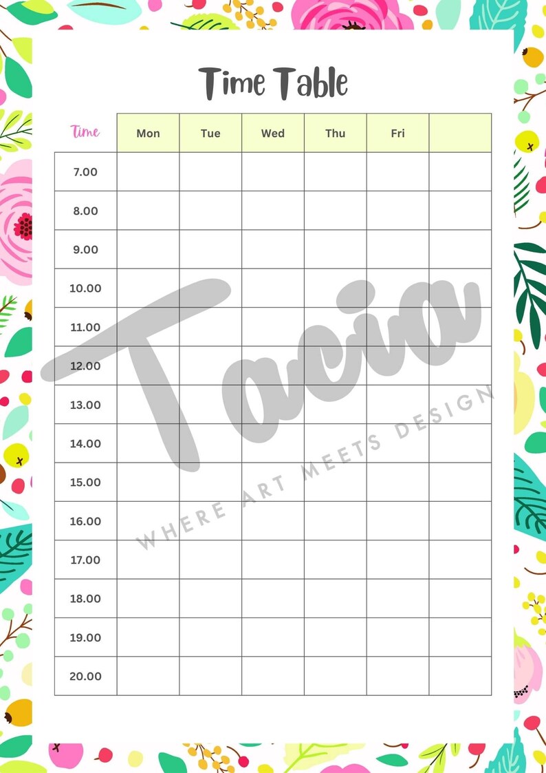 Printable Teacher Planner With Modern Floral Pattern - Etsy