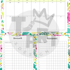 Printable Teacher Planner With Modern Floral Pattern - Etsy