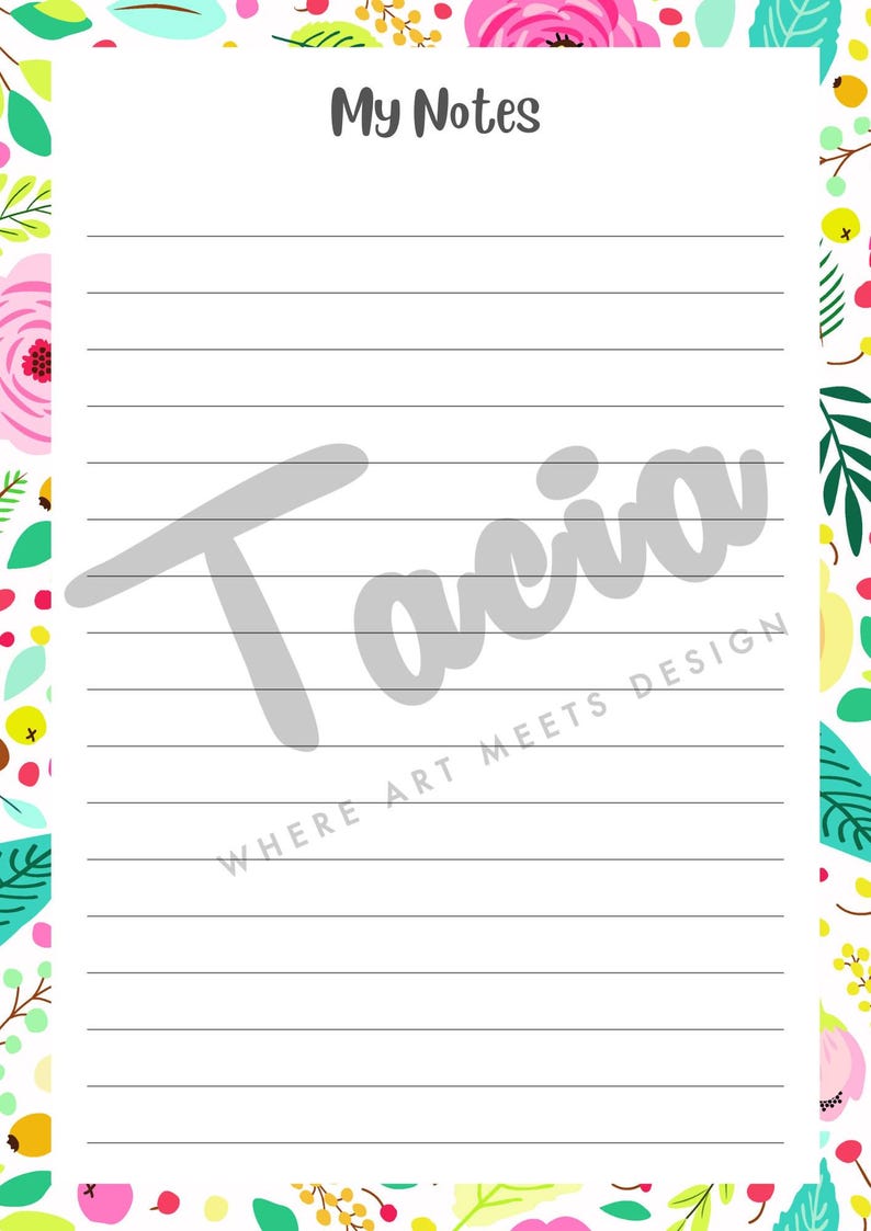 Printable Teacher Planner With Modern Floral Pattern - Etsy