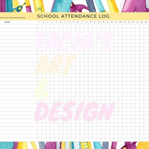School Attendance Log Sheet - Stationery Desing - Etsy