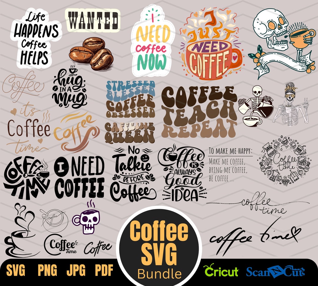 Coffee SVG Bundle: 30 High-quality Designs for Coffee Lovers - Enhance ...