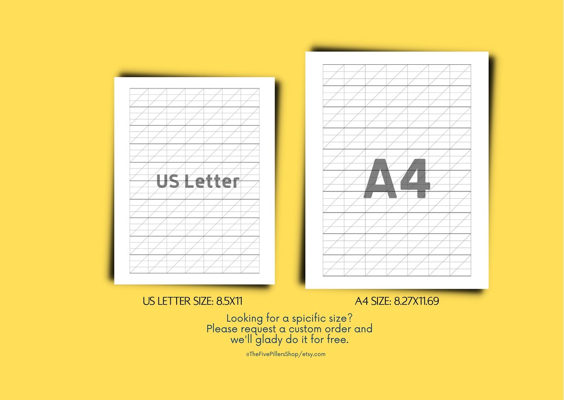 Calligraphy Paper, Slanted Grid, Calligraphy Learning, Calligraphy ...