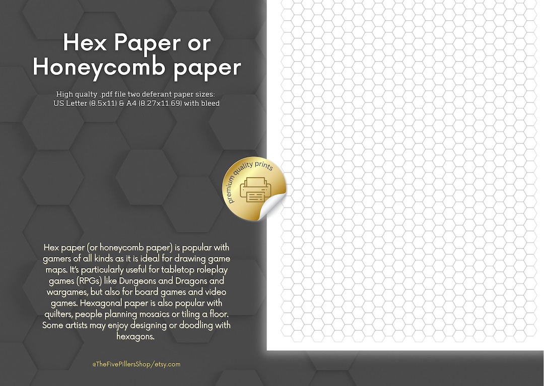 Hexagonal Paper, Hexagonal Paper for Organic Chemistry, Hexagon Grid ...
