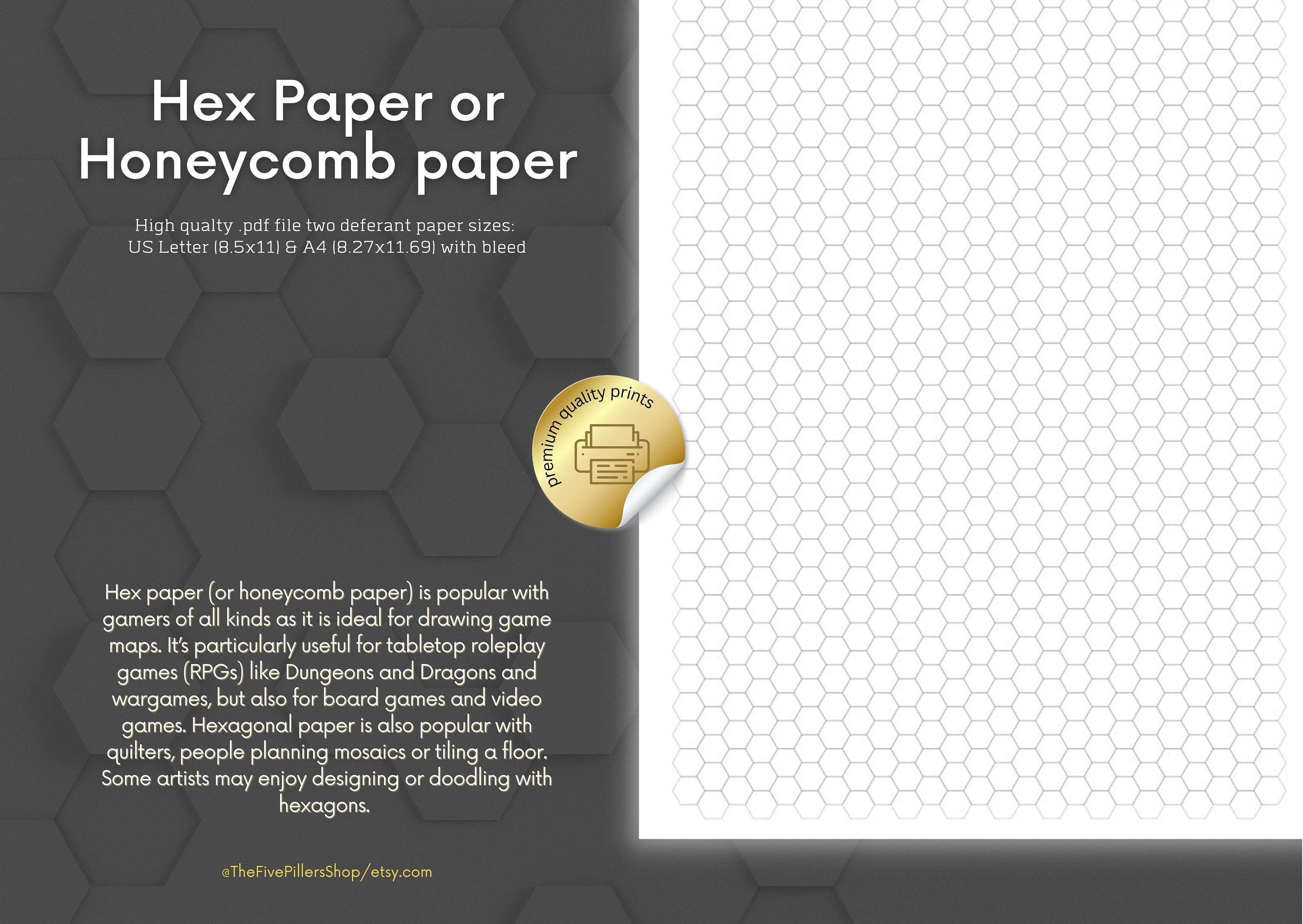 Hexagonal Paper, Hexagonal Paper for Organic Chemistry, Hexagon Grid ...