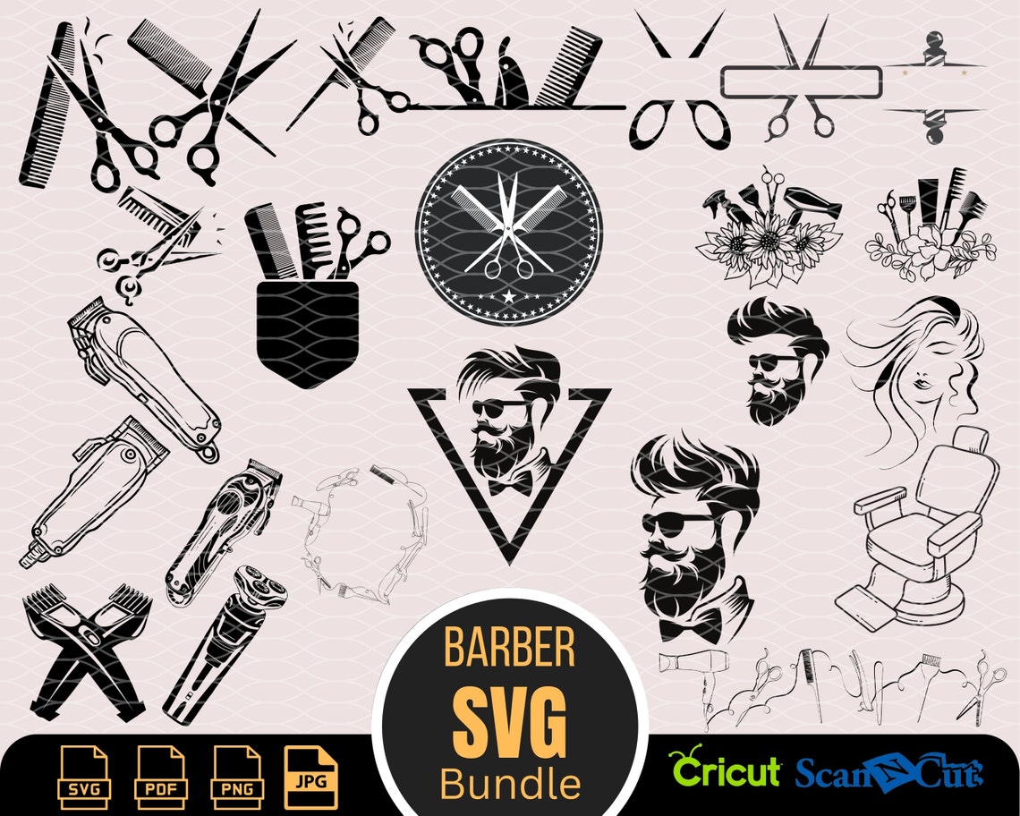 Barbershop Svg, Barber Tools Svg, Hairdresser Svg Bundle, Barber Shirt ...