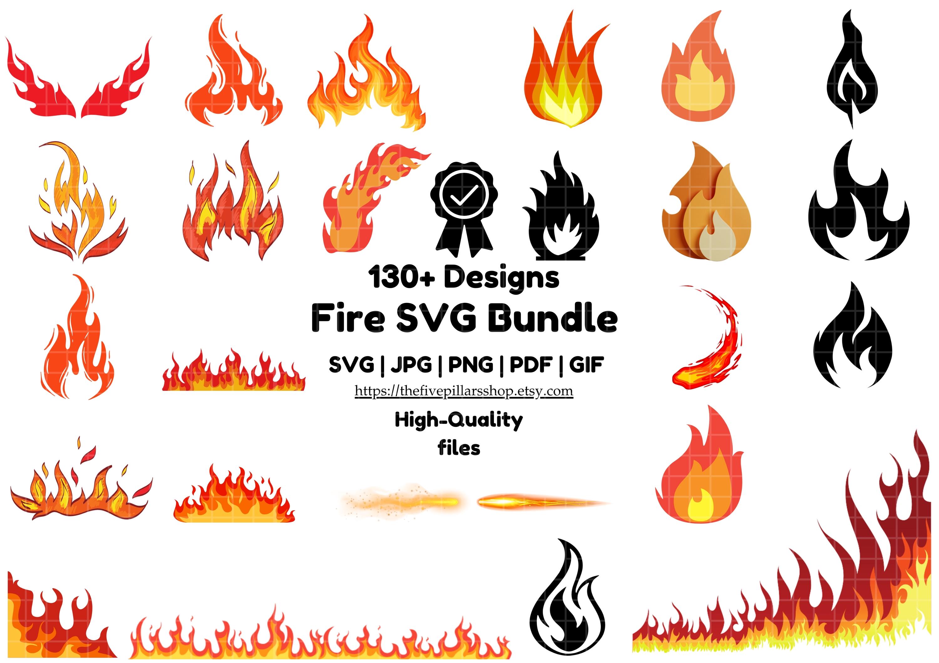 Fire SVG Bundle, Fire Clipart, Fire Svg Files, Fire Flames Svg, No Fire ...