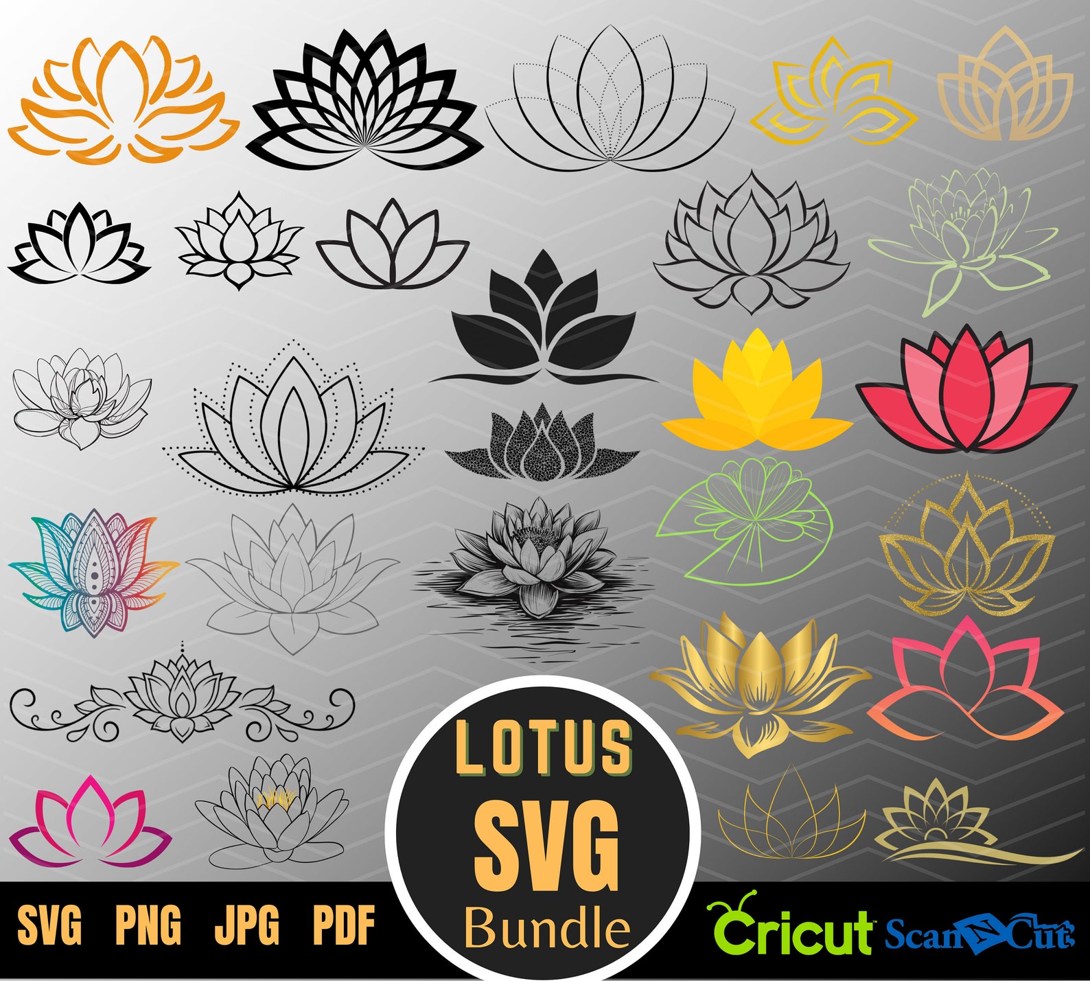 Lotus Flower SVG Bundle, Lotus Flower Svg Bundle Instant Download, File ...