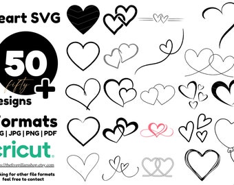 Heart Svg Bundle, Valentine Svg, Doodle Heart Svg, Hand Drawn Heart Svg ...
