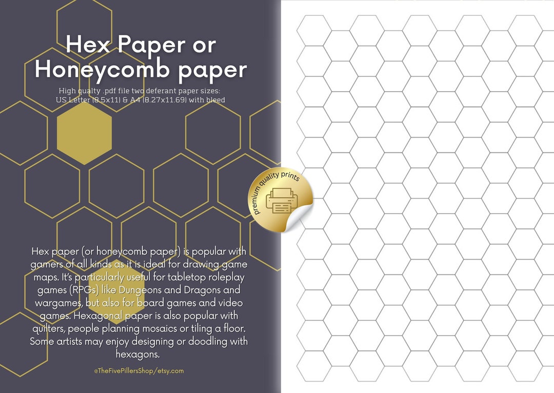 Hexagonal Paper, Hexagonal Paper for Organic Chemistry, Hexagon Grid ...