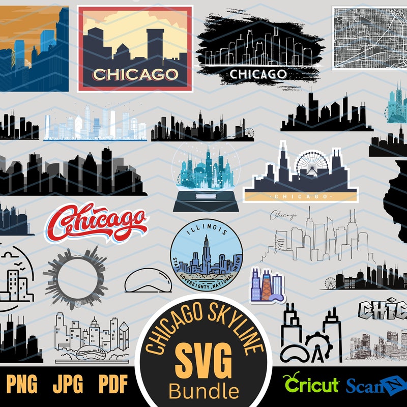 Chicago Skyline - Etsy